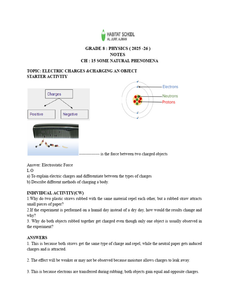 Grade 8 - Some Natural Phenomena Physics (2025 - 26) | PDF | Seismology ...