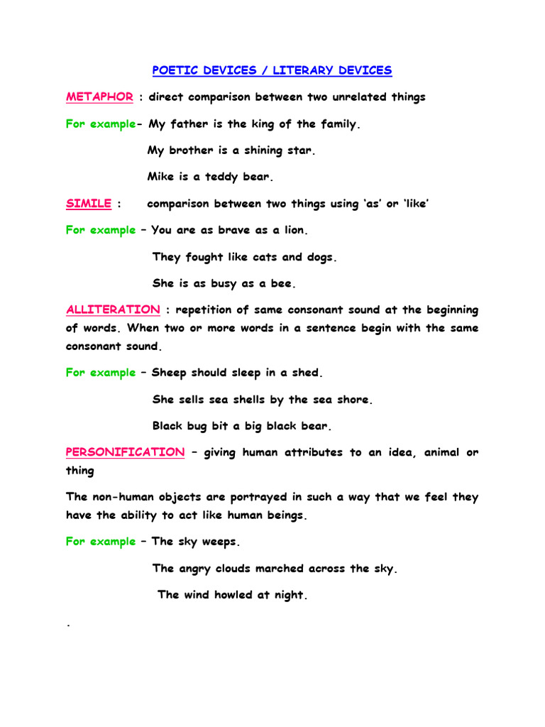 Poetic Devices | PDF