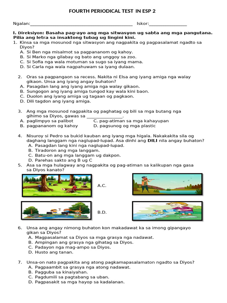 Esp 2 Grade 2 Fourth Quarter | PDF