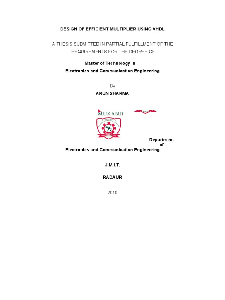 Design Of Efficient Multiplier Using Vhdl Pdf Digital Signal Processor Multiplication
