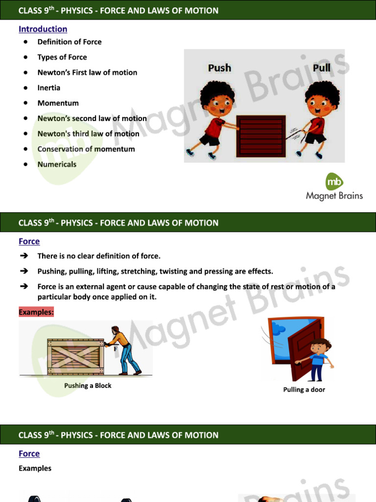 Force and Laws of Motion | PDF