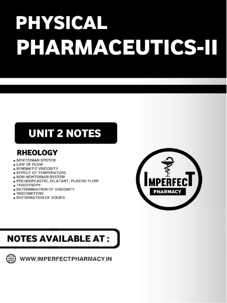 UNIT 2 Physical Pharmaceutics II IMPERFECT PHARMACY Compressed - PDF ...