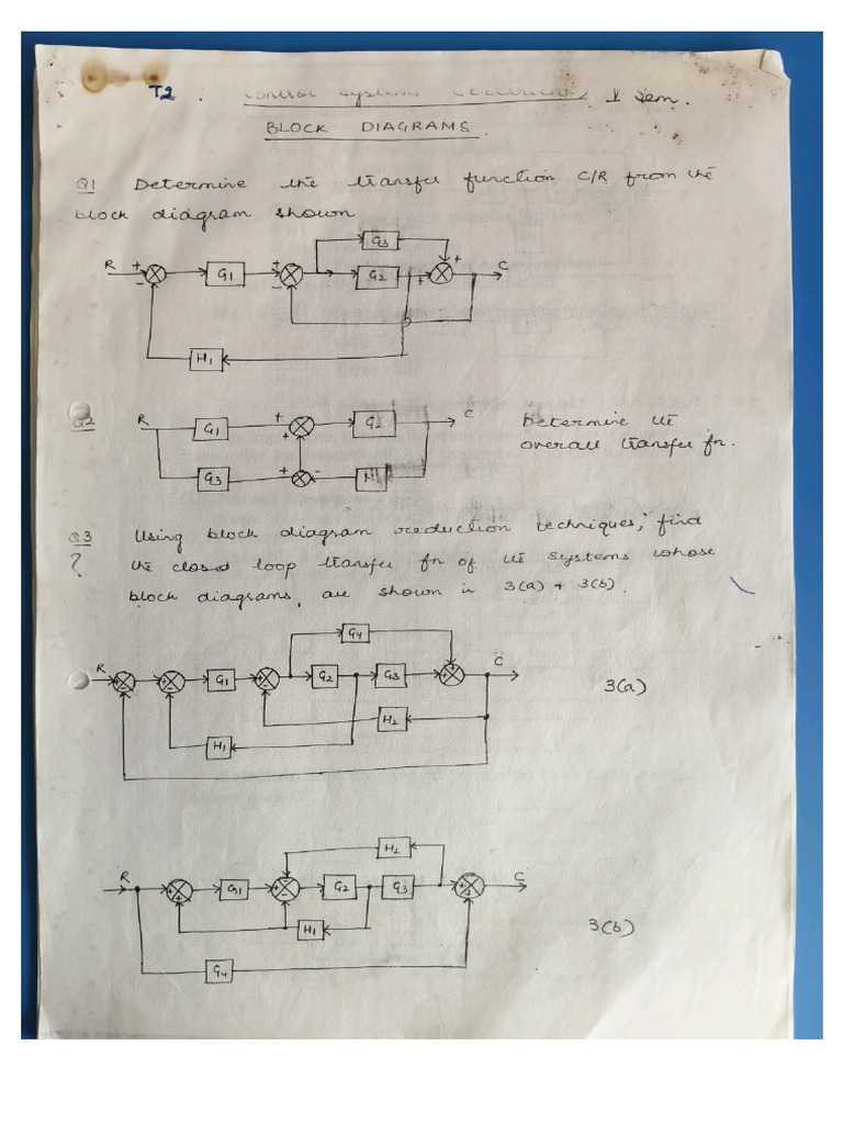 (Block Diagram & Based Questions) Con..System | PDF