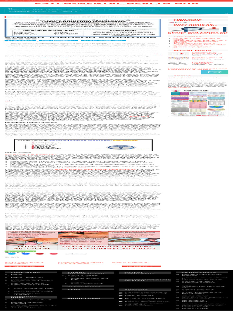 Steven Johnson Syndrome Cases - PSYCH-MENTAL HEALTH HUB | PDF | Medical ...