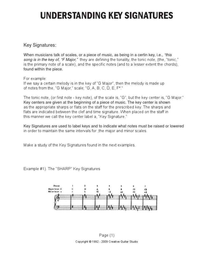 Understanding Key Signatures | PDF | Minor Scale | Scale (Music)