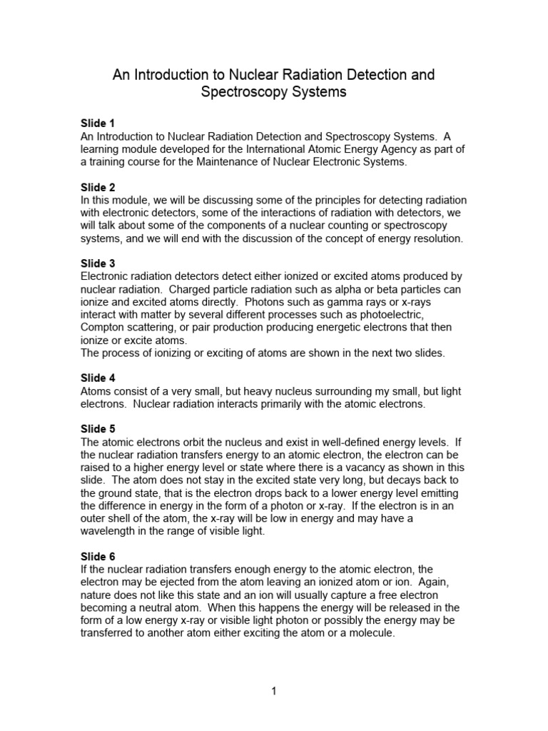 An Introduction To Nuclear Detection and Spectroscopy System | PDF ...
