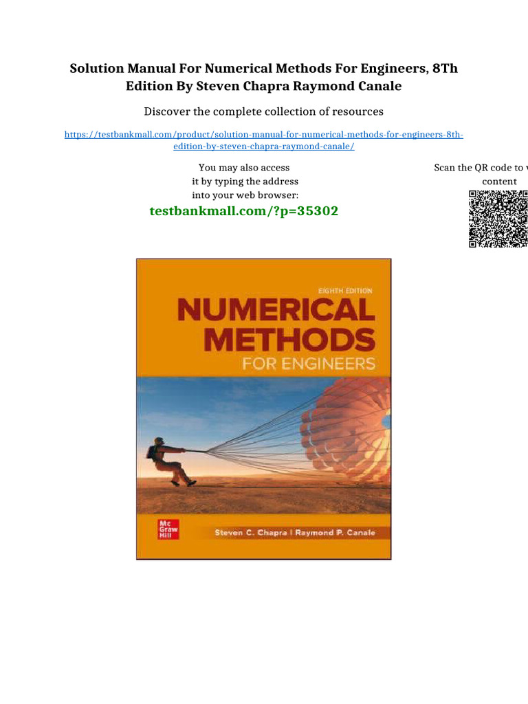 Solution Manual For Numerical Methods For Engineers, 8th Edition by ...
