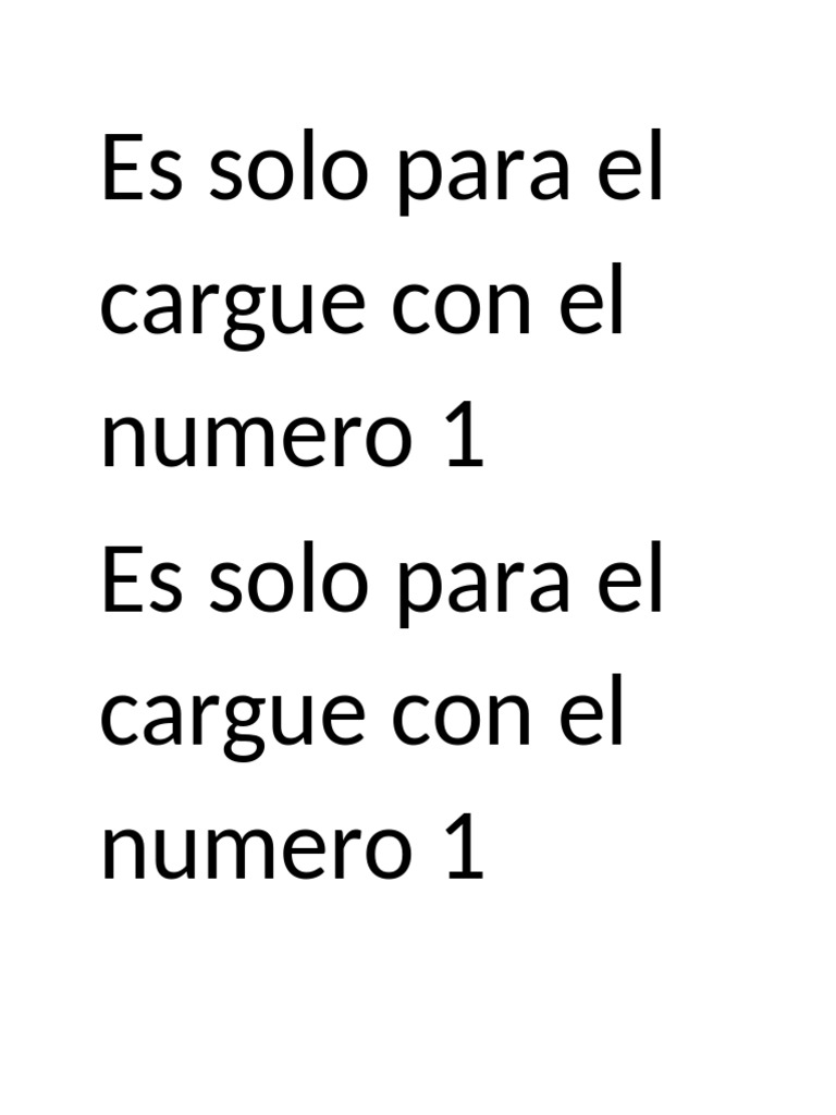 Es Solo para El Cargue Con El Numero 6 | PDF