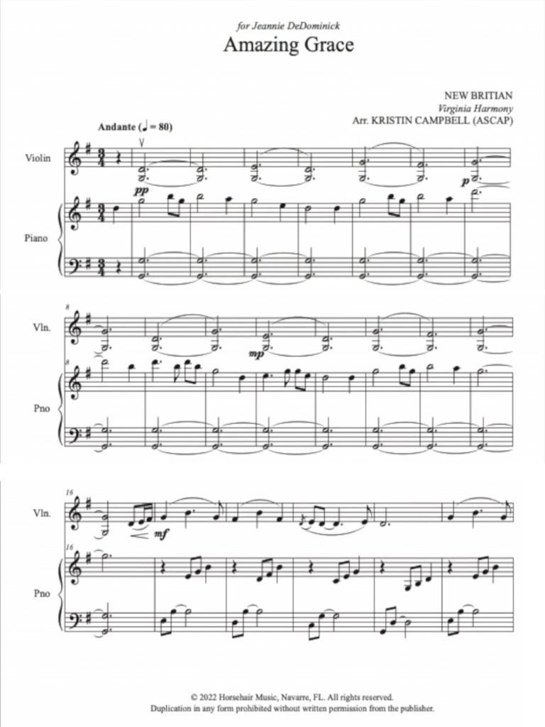 Amazing Grace Violin Solo | PDF