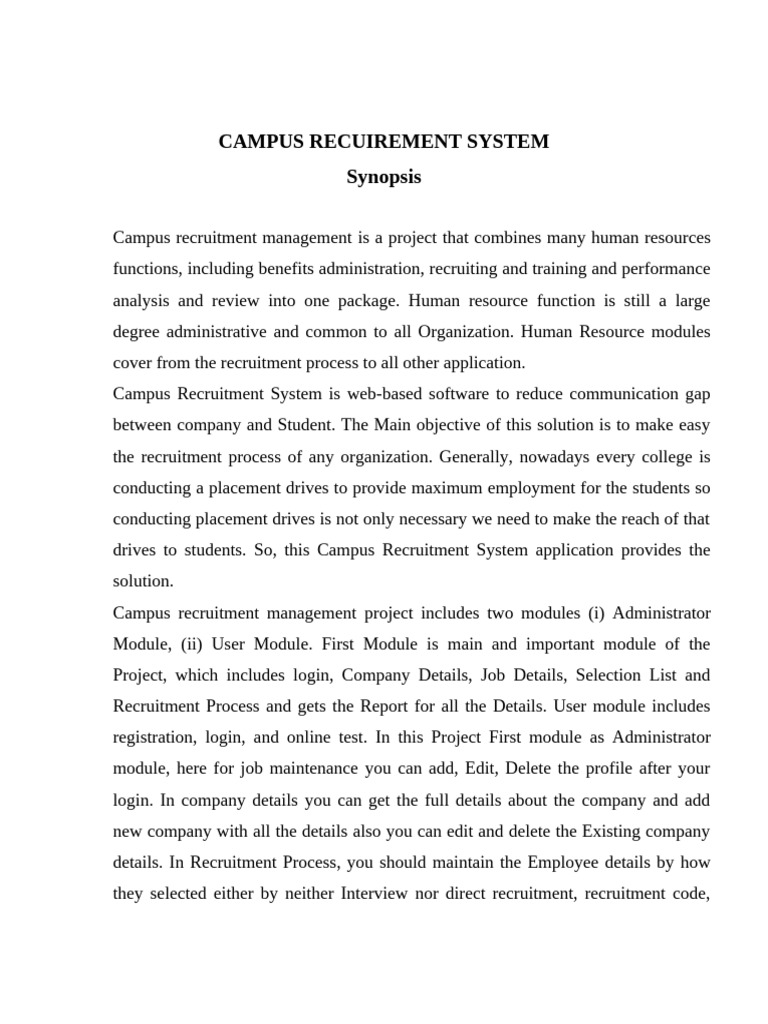 Campus Recuritment | PDF