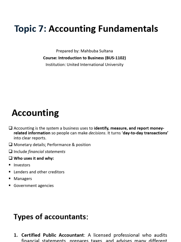 Full Lecture Topic 7 Accounting Fundamentals | PDF | Balance Sheet ...
