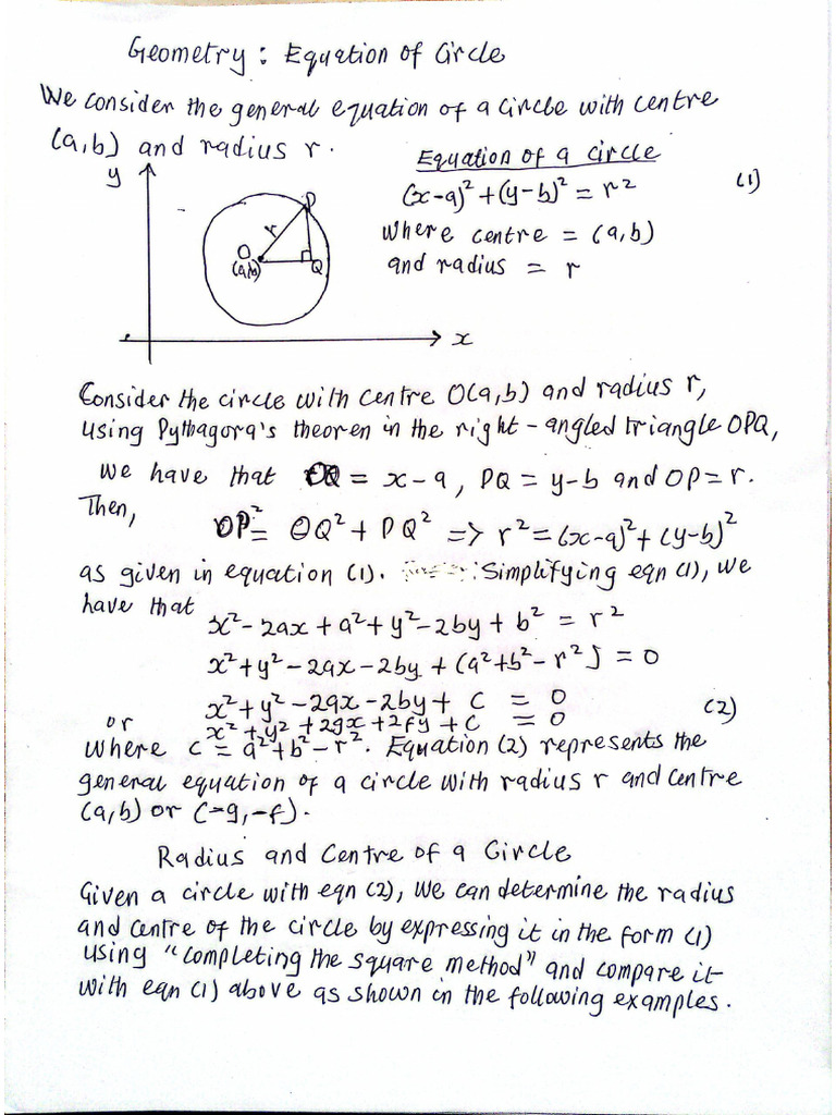 MTH 103 Circle | PDF