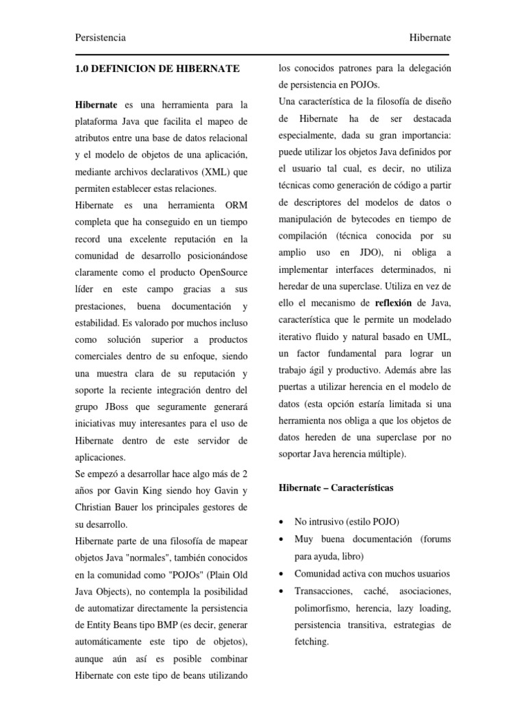 Persistencia - Hibernate | PDF | Mapeo Relacional de Objetos | Java (lenguaje de programación)