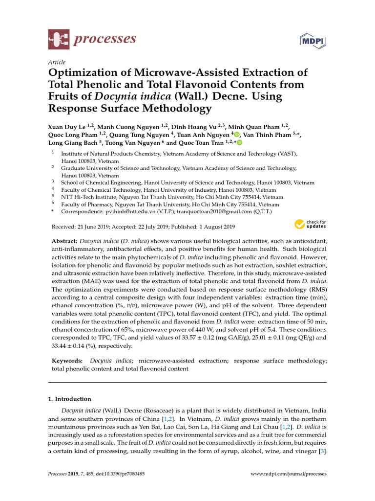 Docynia Indica | PDF | Polyphenol | Phenolic Content In Wine