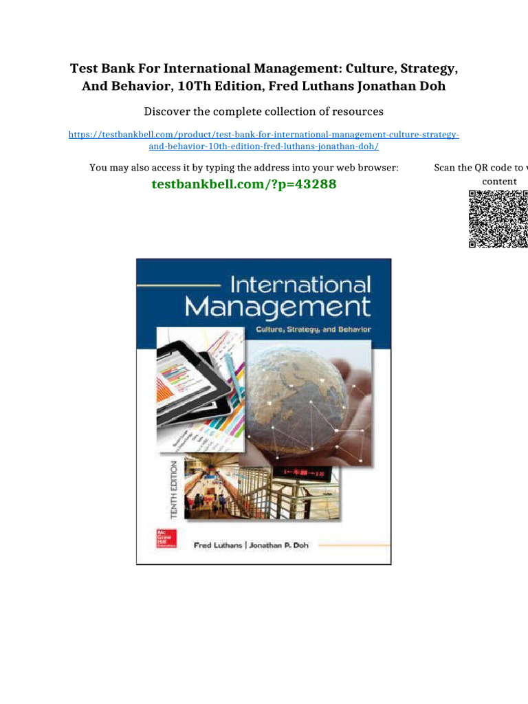 Test Bank for International Management: Culture, Strategy, and Behavior ...