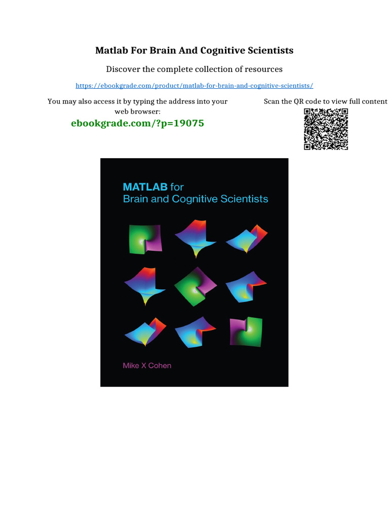 MATLAB for Brain and Cognitive Scientists available all format | PDF ...