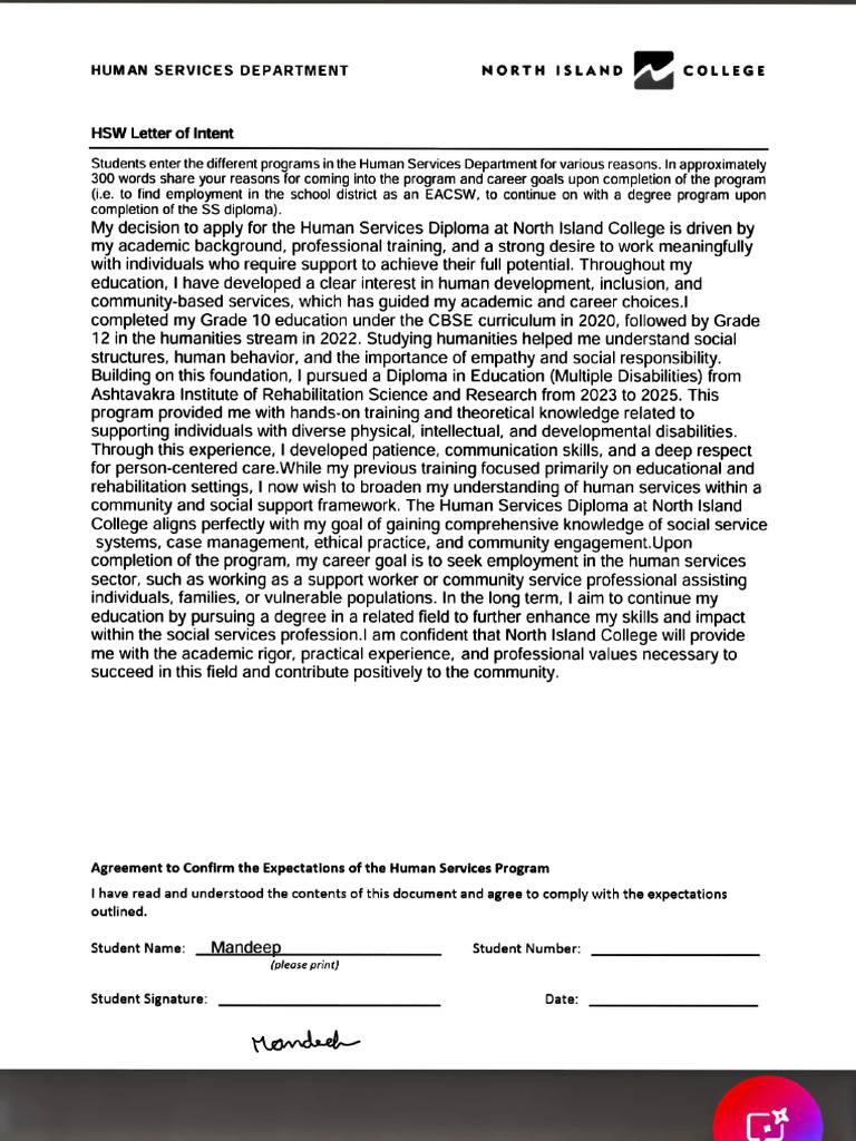 HSW Letter | PDF | Goal | Behavioural Sciences