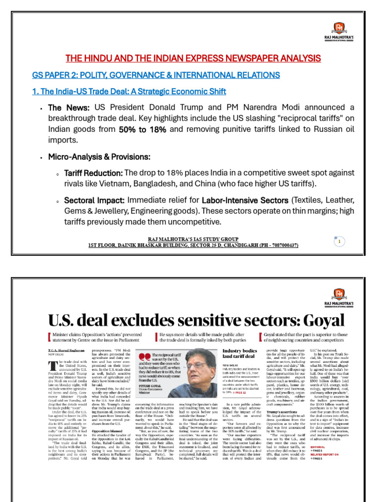 Newspaper Analysis 4 Feb 2026 | PDF | Antimicrobial Resistance | Tariff