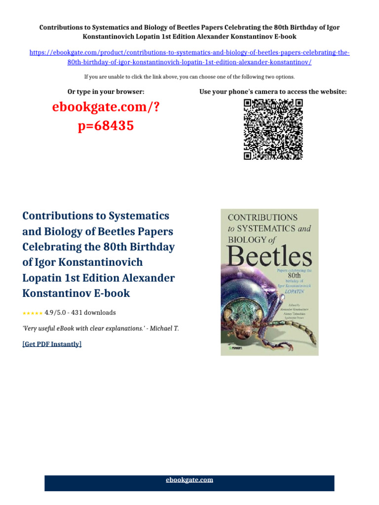 Contributions to Systematics and Biology of Beetles Papers Celebrating ...