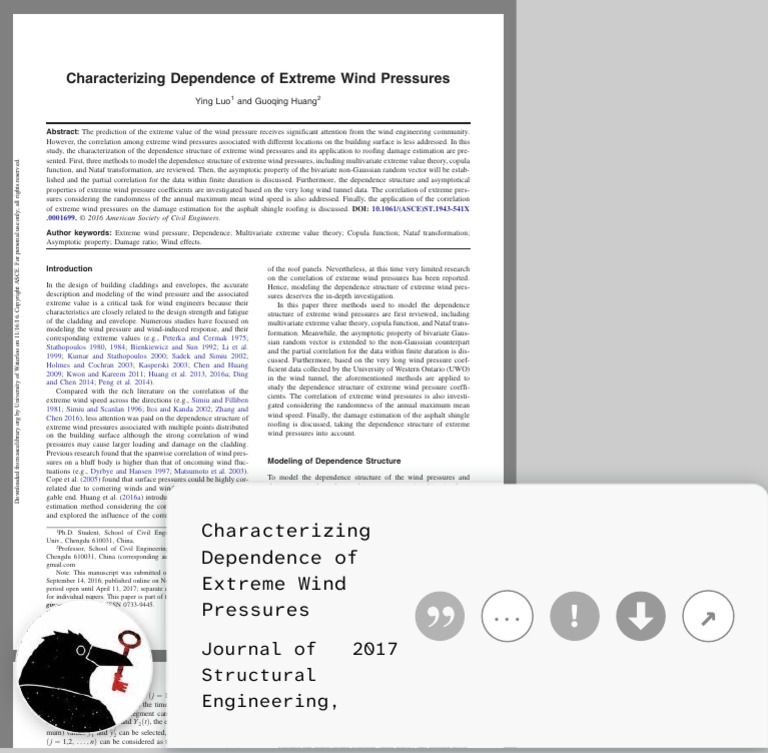 Sci-Hub. Characterizing Dependence of Extreme Wind Pressures Journal of ...
