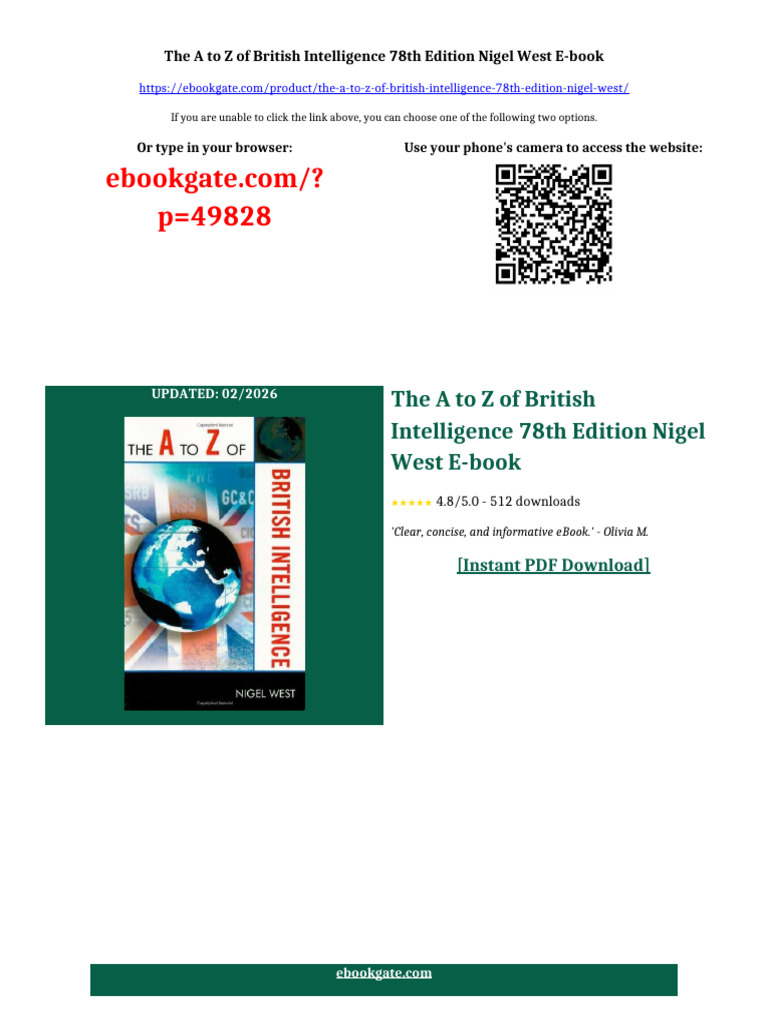 The A to Z of British Intelligence 78th Edition Nigel West ebook ...
