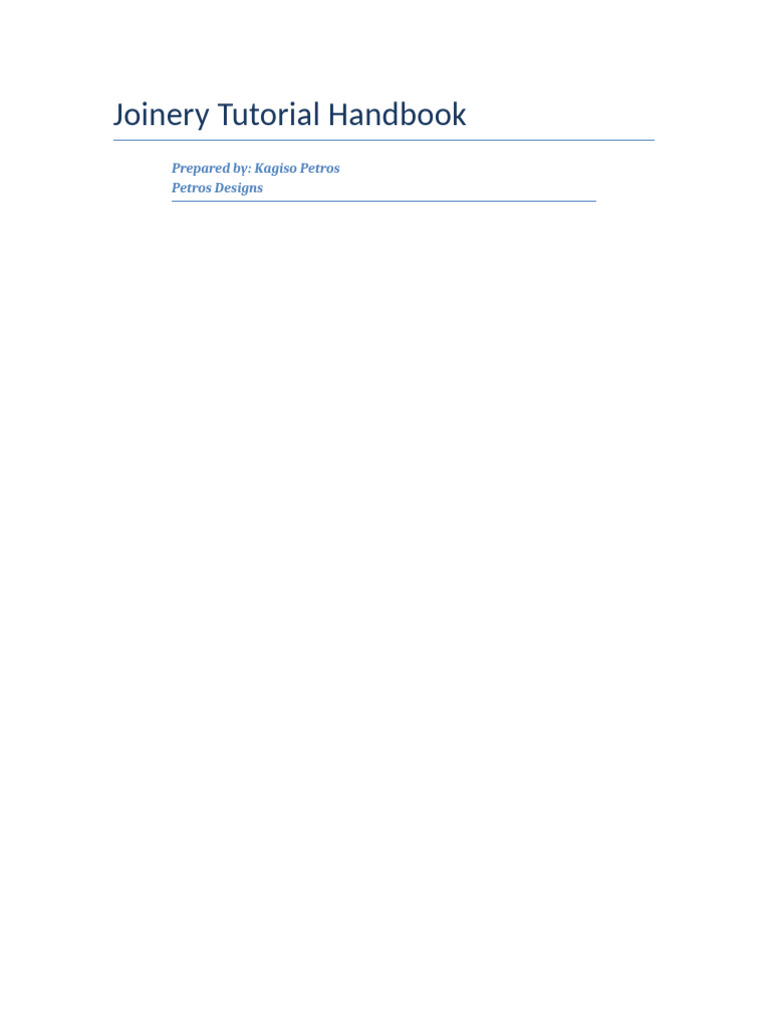 Joinery Tutorial Template | PDF