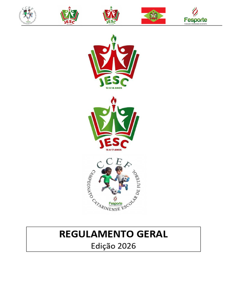 Regulamento Geral Jesc Ccef 2026 | PDF | Esportes Olímpicos de Verão ...