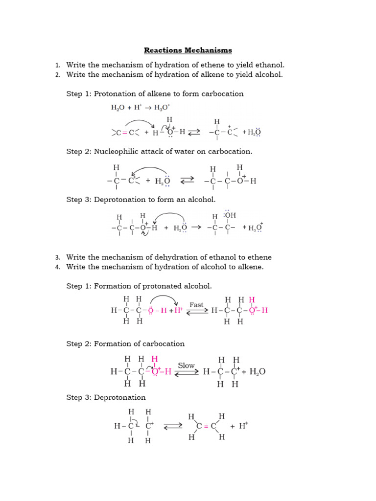 Organic Chemistry - Reactions Mechanisms | PDF