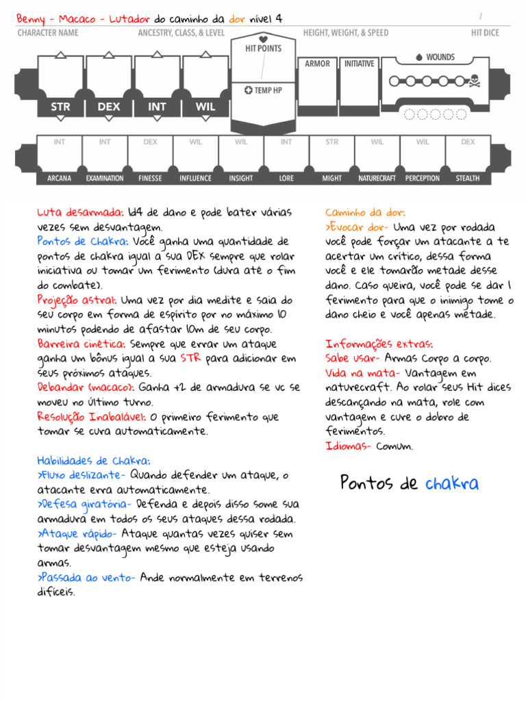 Character Sheet Full - Form Fillable PDF | PDF