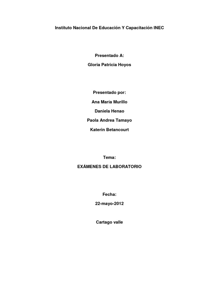 Cuadro Hematico Pdf Laboratorios Enfermería