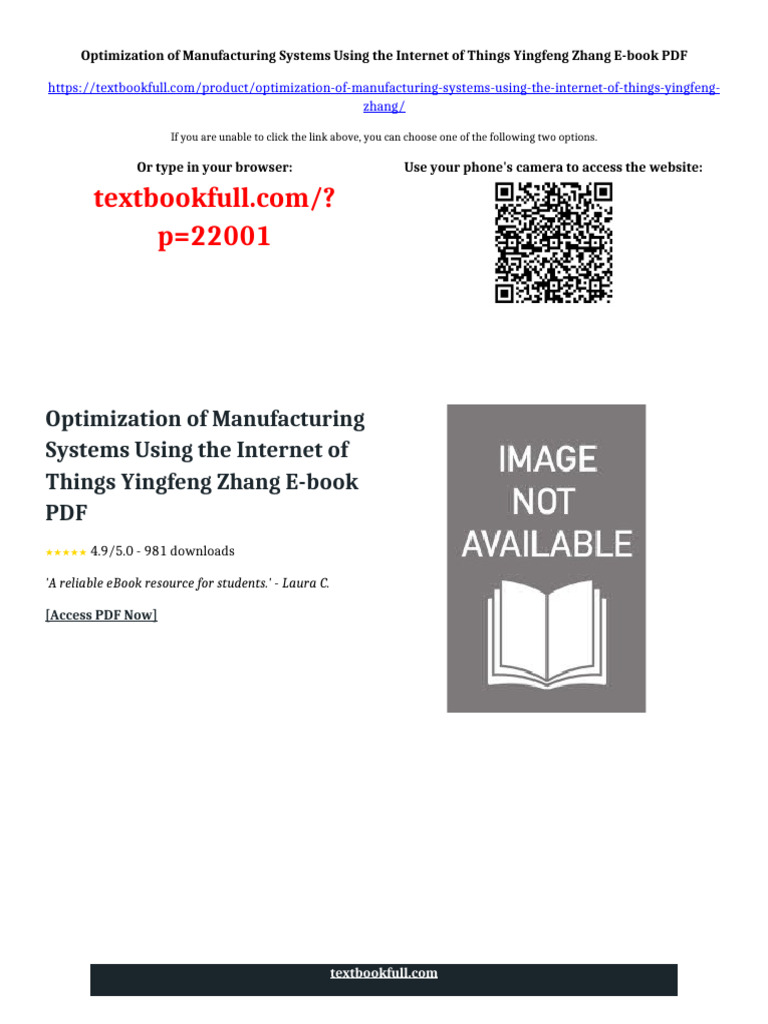 Optimization of Manufacturing Systems Using the Internet of Things ...