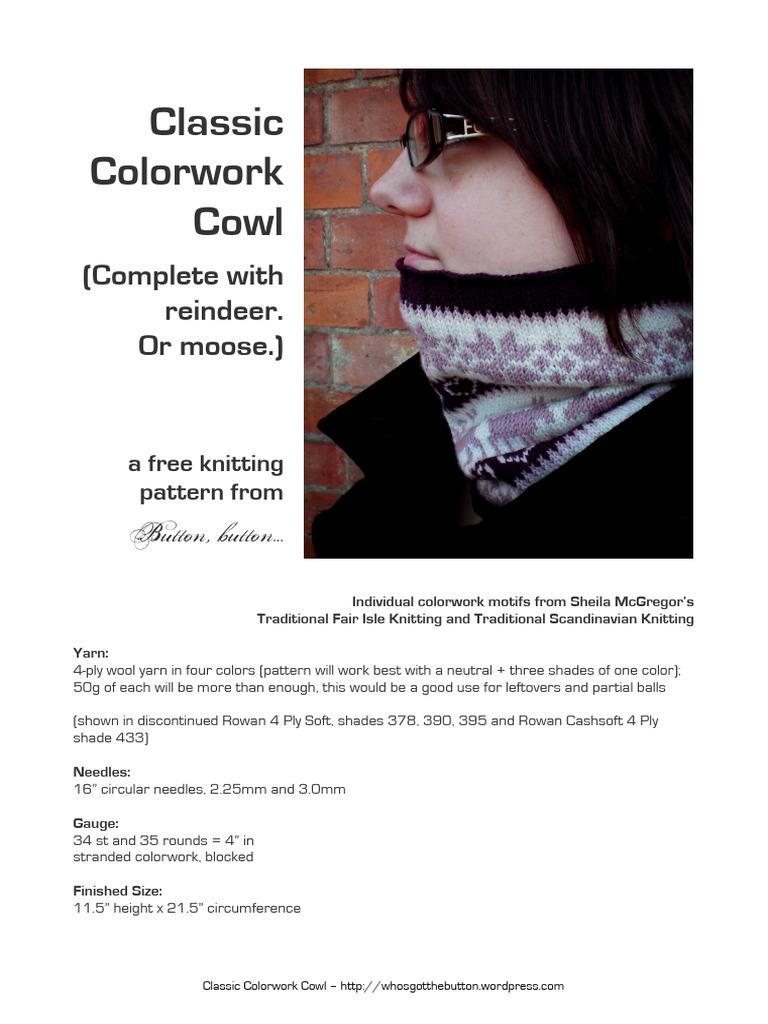 Classic Color Work Cowl | PDF
