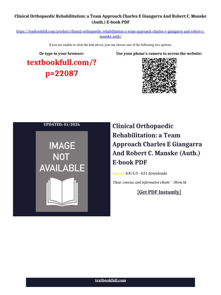 Clinical Orthopaedic Rehabilitation: A Team Approach Charles E ...