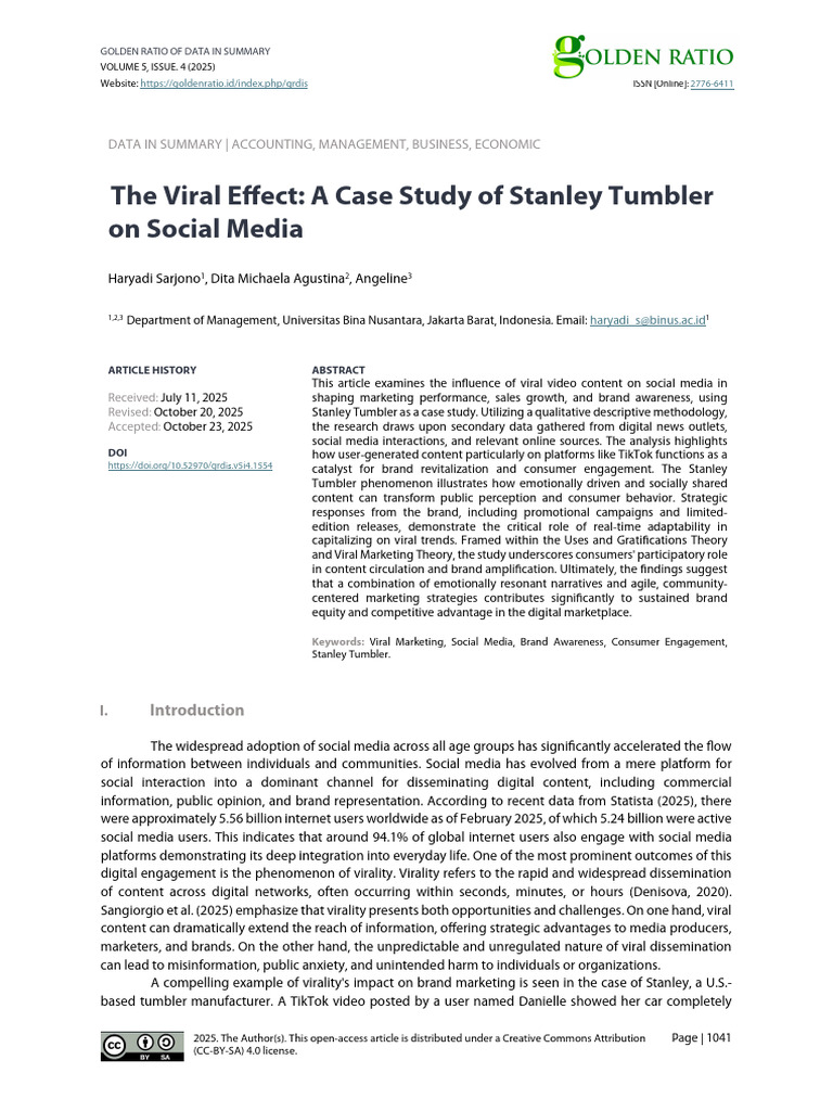 The Viral Effect A Case Study of Stanley Tumbler o | PDF | Brand ...