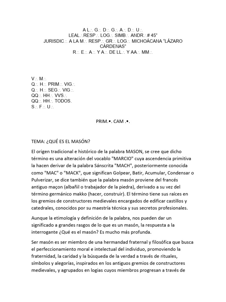 ¿Qué Es El Masón | PDF | Masonería