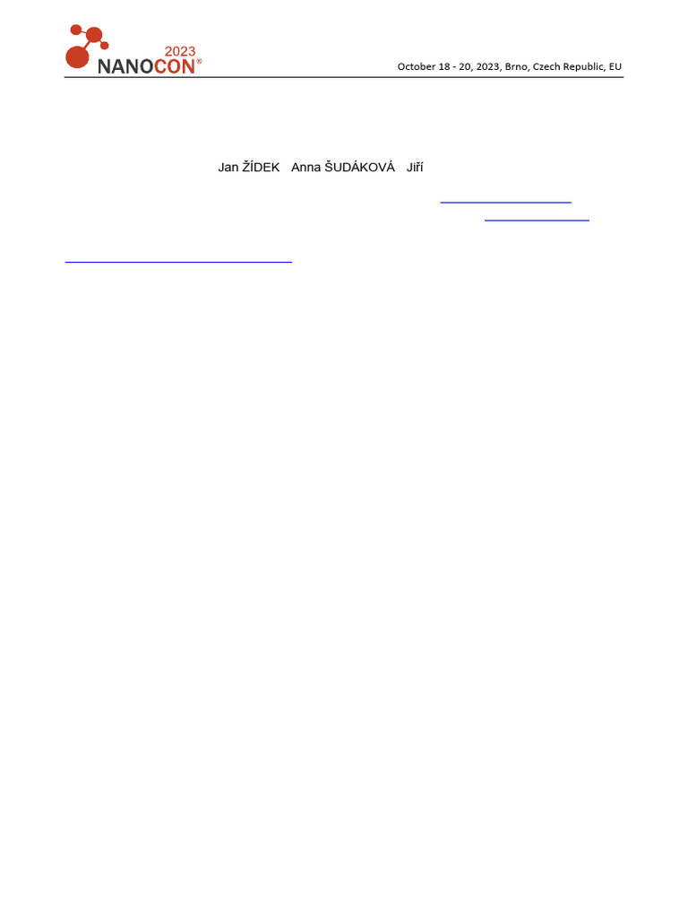 Nanocon2023 Zidek Nanocon | PDF | Ultraviolet–Visible Spectroscopy ...