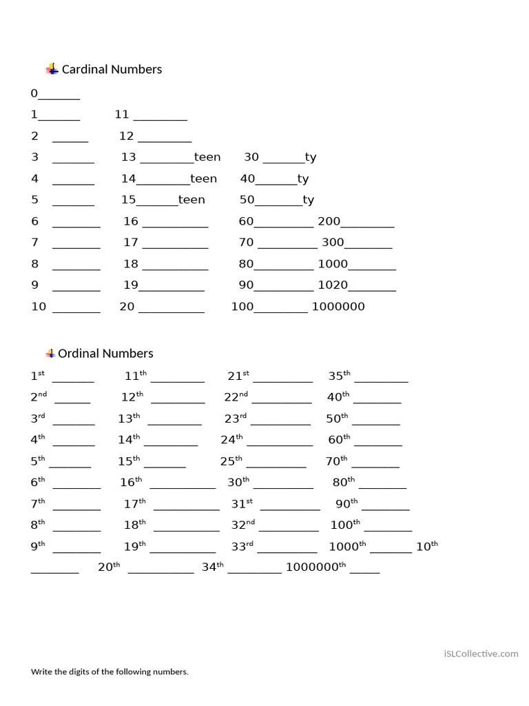 Cardinal and Ordinal Numbers | PDF | Military Operations