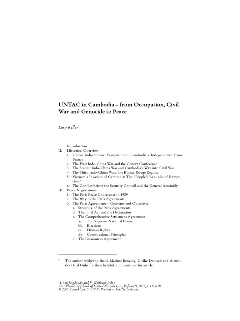 UNTAC in Cambodia - From Occupation, Civil War and Genocide To Peace ...