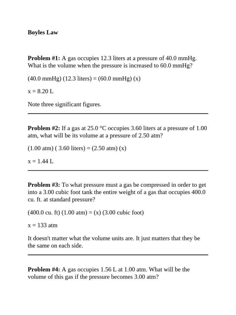 Boyles Law and Charles Law | PDF | Gases | Atmospheric Pressure