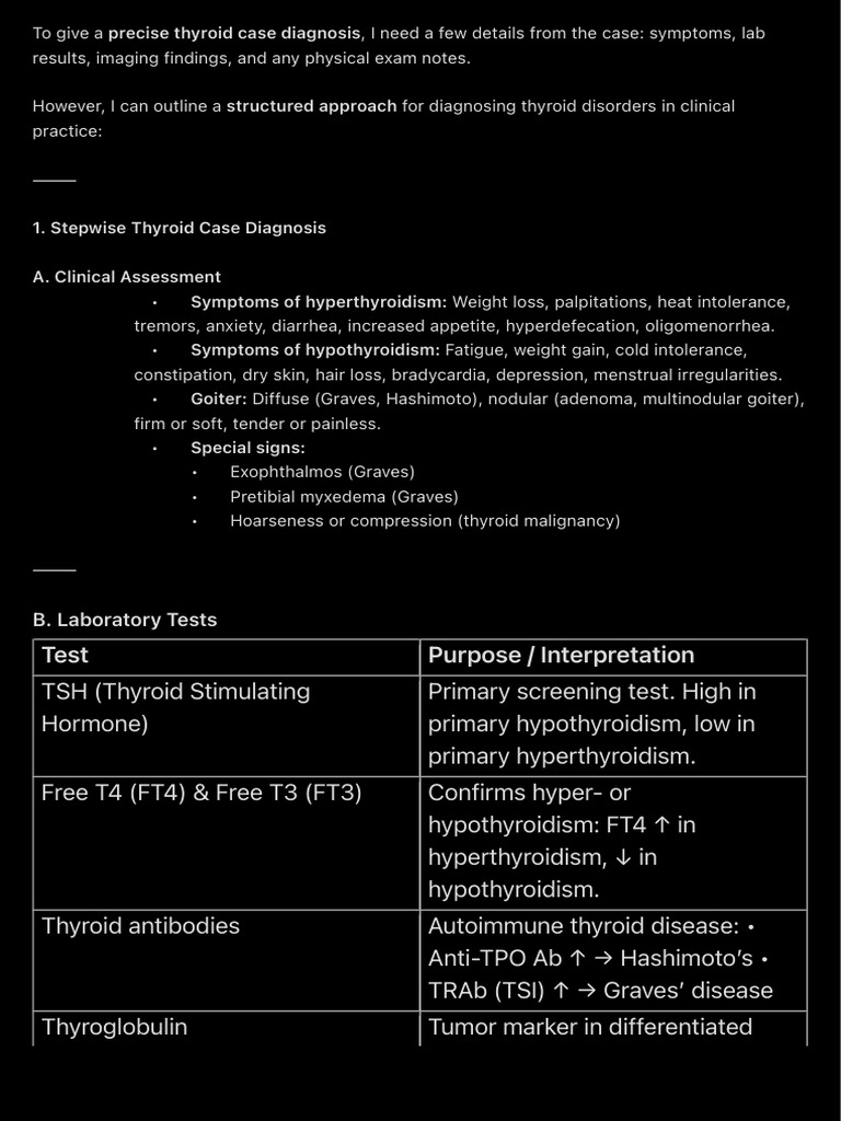 Thyroid Diagnosis | PDF | Thyroid | Hyperthyroidism