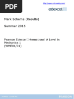 Edexcel IAL Mechanics M1 Mark Scheme | PDF | Physics