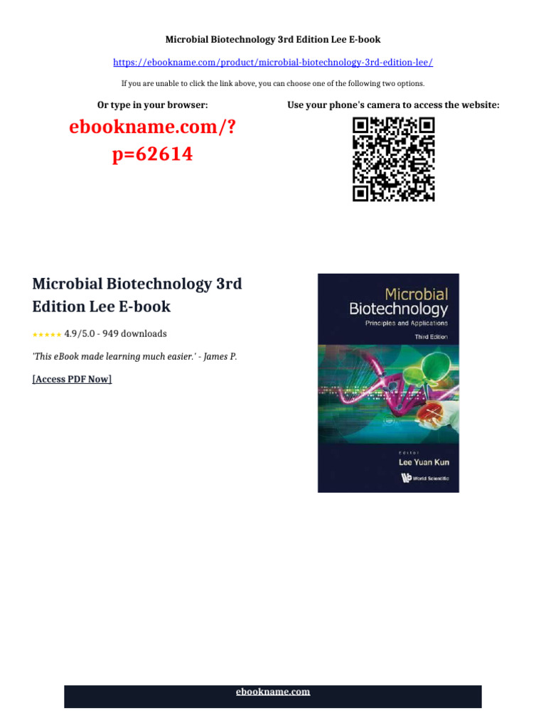 Microbial Biotechnology 3rd Edition Lee all chapters in ebook testbank ...