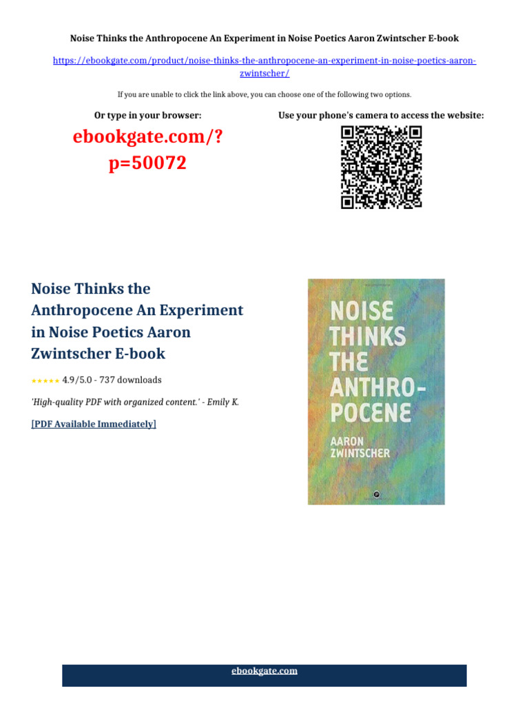 Noise Thinks the Anthropocene An Experiment in Noise Poetics Aaron ...