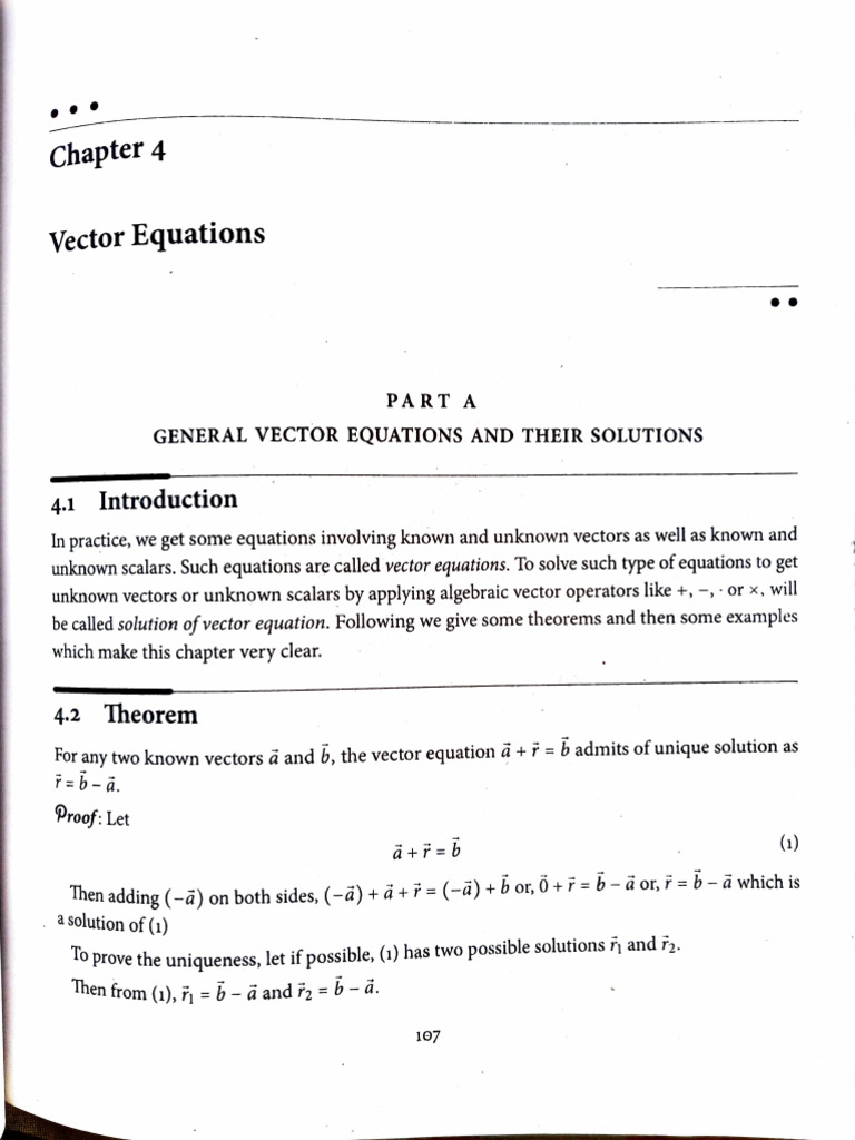 Vector Analysis - Vector Equations | PDF