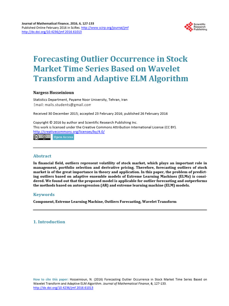 Forecasting Outlier Occurrence in Stock Market Time Series Based On ...