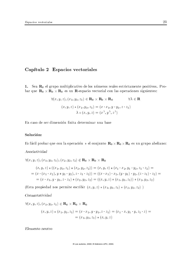 Espacios Vectoriales Ejercicios Resueltos Pdf Espacio Vectorial