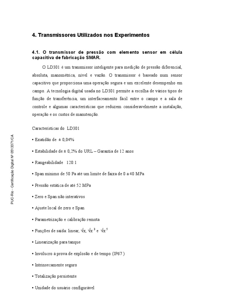 Tipos de Transmissores de Pressão | PDF | Rede elétrica | Frequência