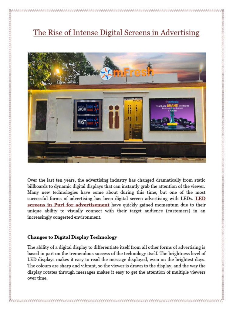 The Rise of Intense Digital Screens in Advertising | PDF