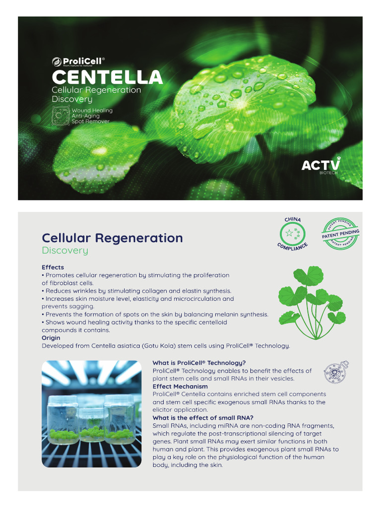ProliCell Centella Brochure | PDF | Biotechnology | Molecular Biology