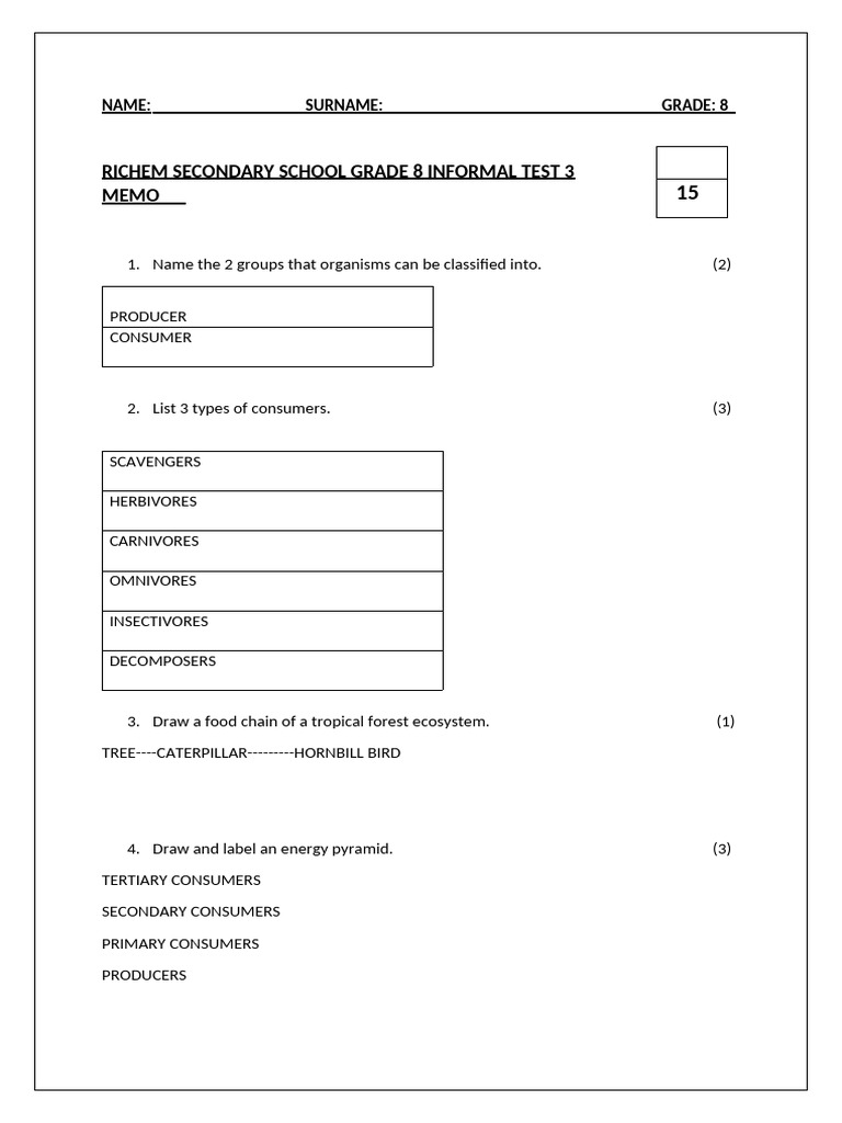 Test Grade 8 | PDF